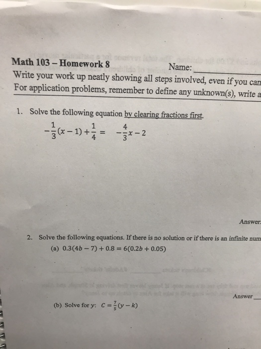 Solved Math 103-Homework 8 Write your work up neatly showing | Chegg.com
