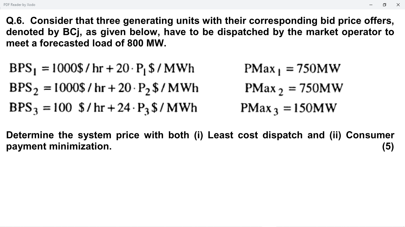 Solved Consider that three generating units with their | Chegg.com