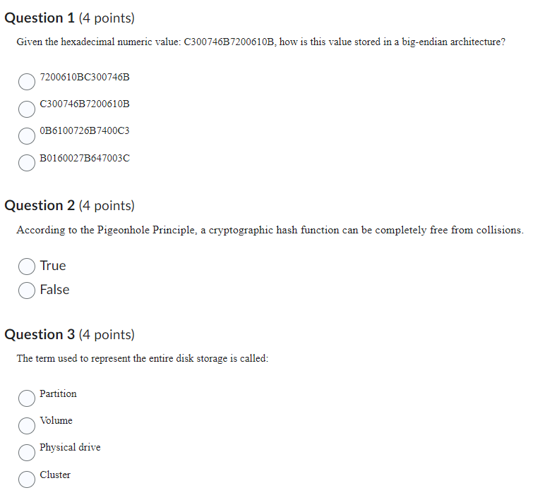 Solved Given the hexadecimal numeric value: C300746B 7200610 | Chegg.com