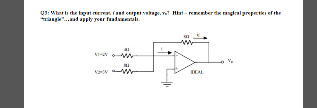 Solved Q3: What is the input current, i and output voltage, | Chegg.com