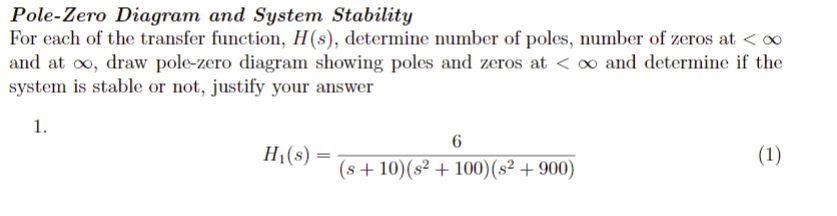 Solved Pole-Zero Diagram and System Stability For each of | Chegg.com