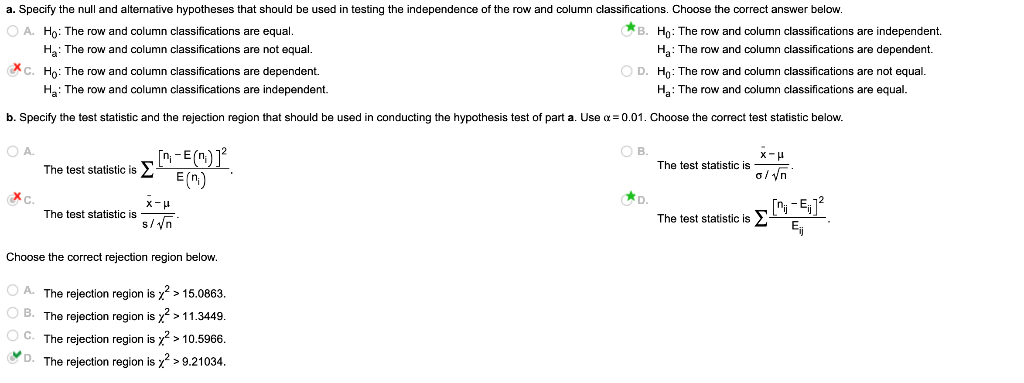 Solved a. Specify the null and alternative hypotheses that | Chegg.com