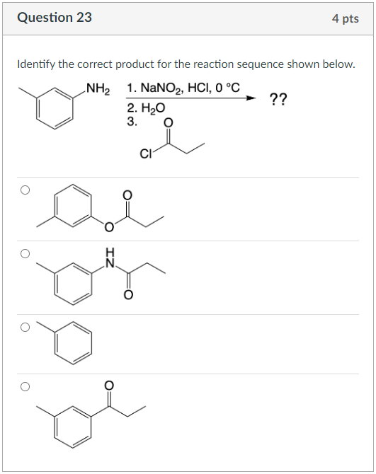 Solved Identify the correct product for the reaction | Chegg.com