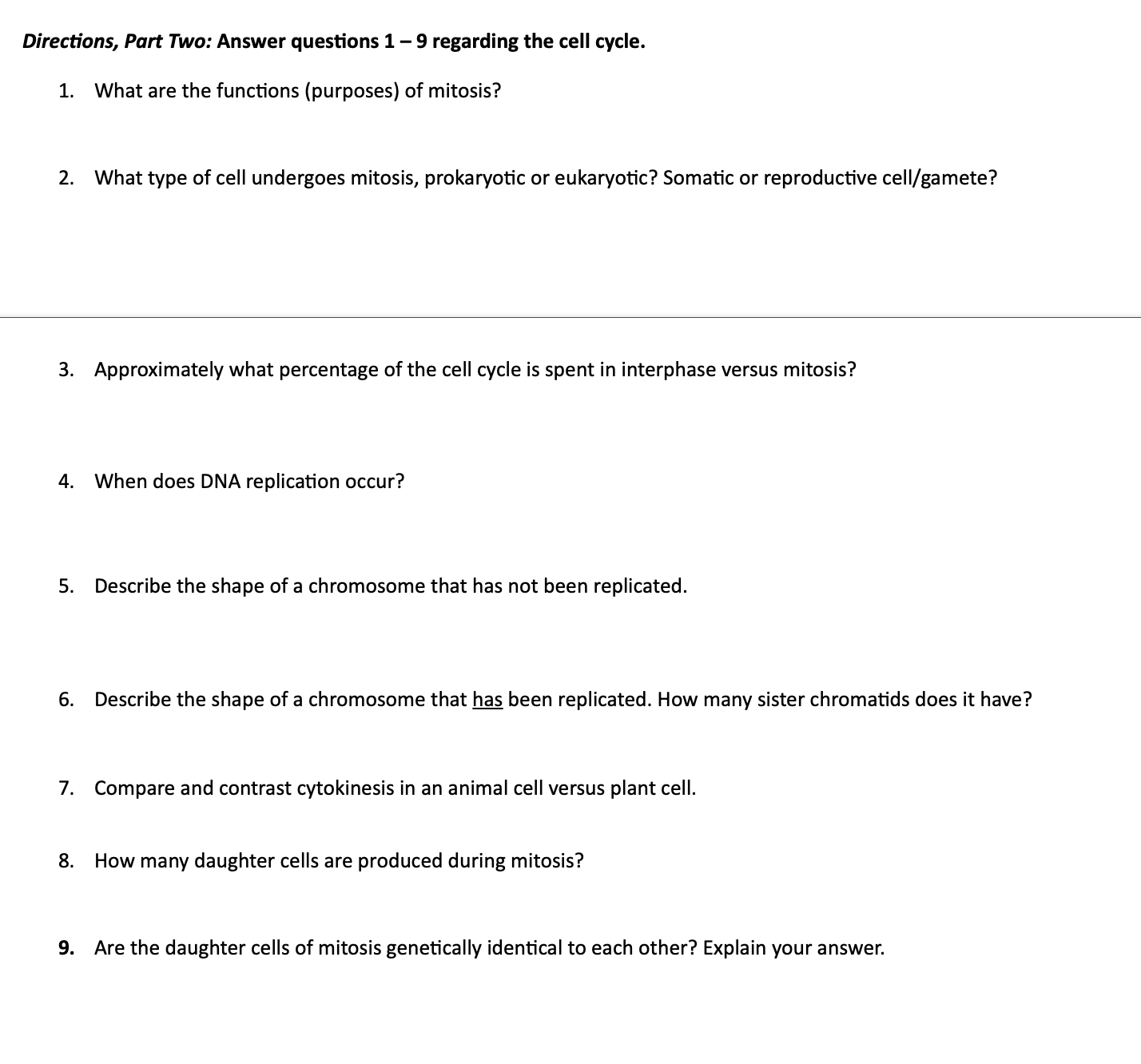 Solved BIOL 1113 Lab 9 Assignment: Mitosis Directions, Part | Chegg.com