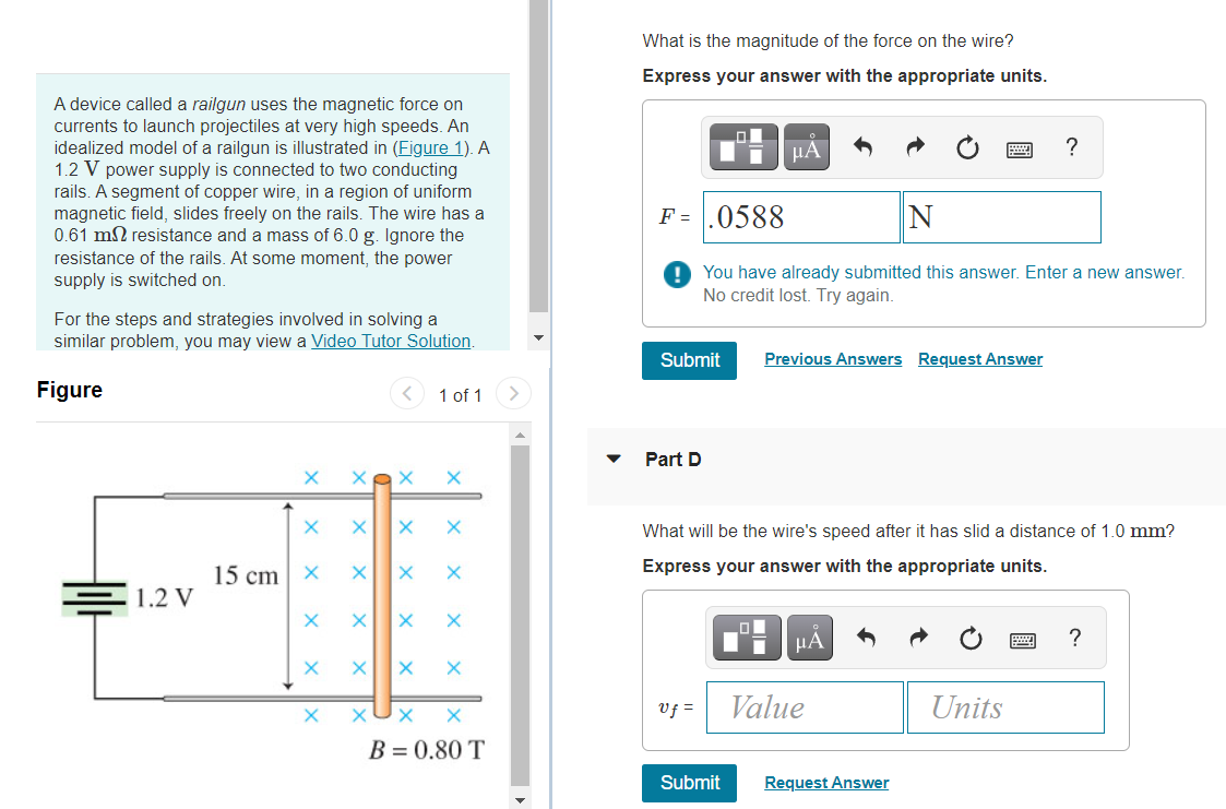 Solved What is the magnitude of the force on the wire? | Chegg.com