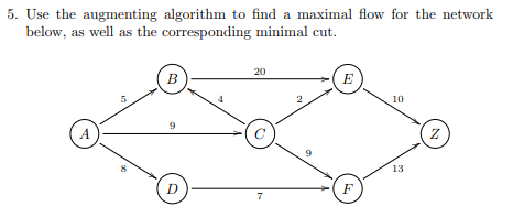 Solved 5. Use the augmenting algorithm to find a maximal | Chegg.com