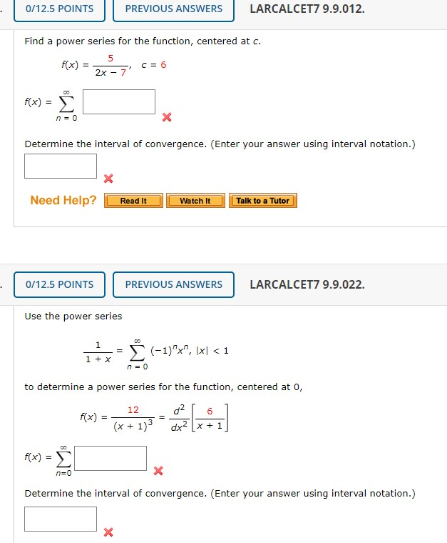 Solved 0/12.5 POINTS || PREVIOUS ANSWERS | LARCALCET7 | Chegg.com