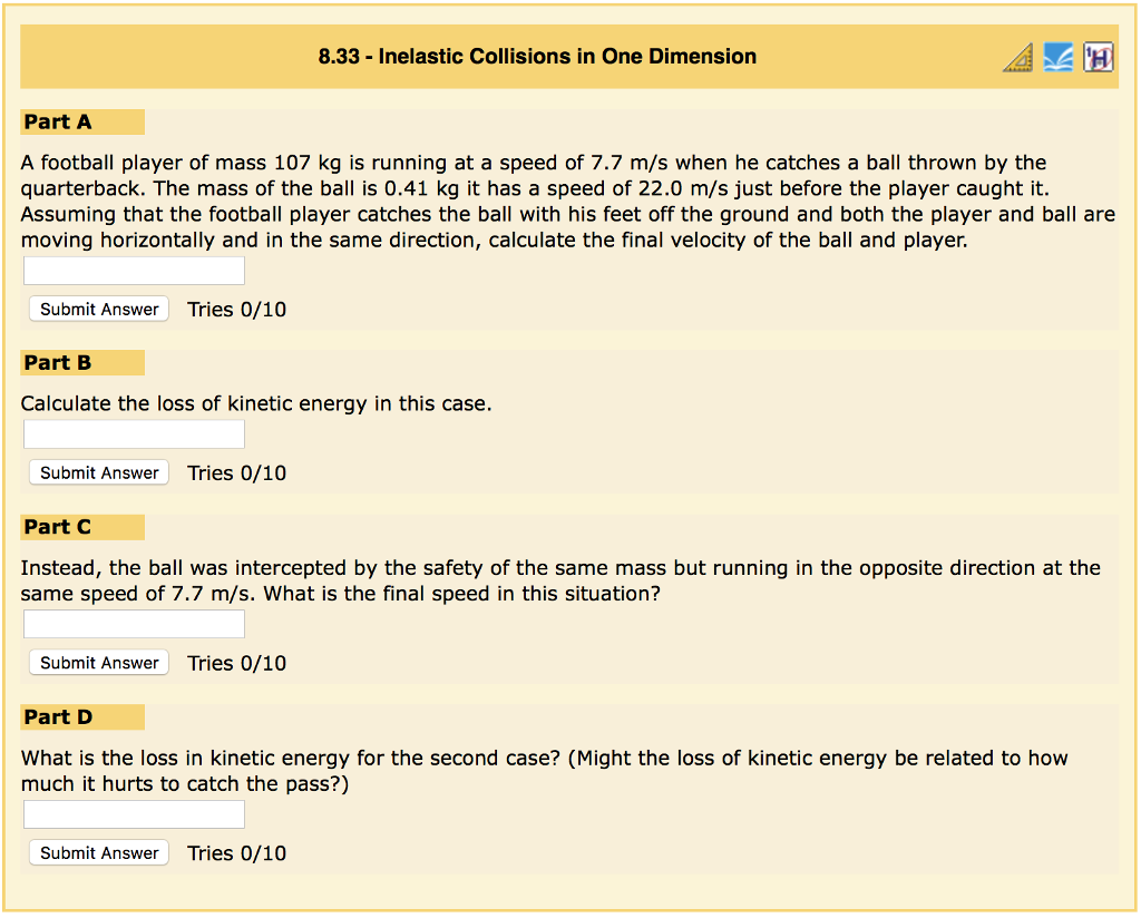 Solved 8.33 - Inelastic Collisions in One Dimension Part A A | Chegg.com