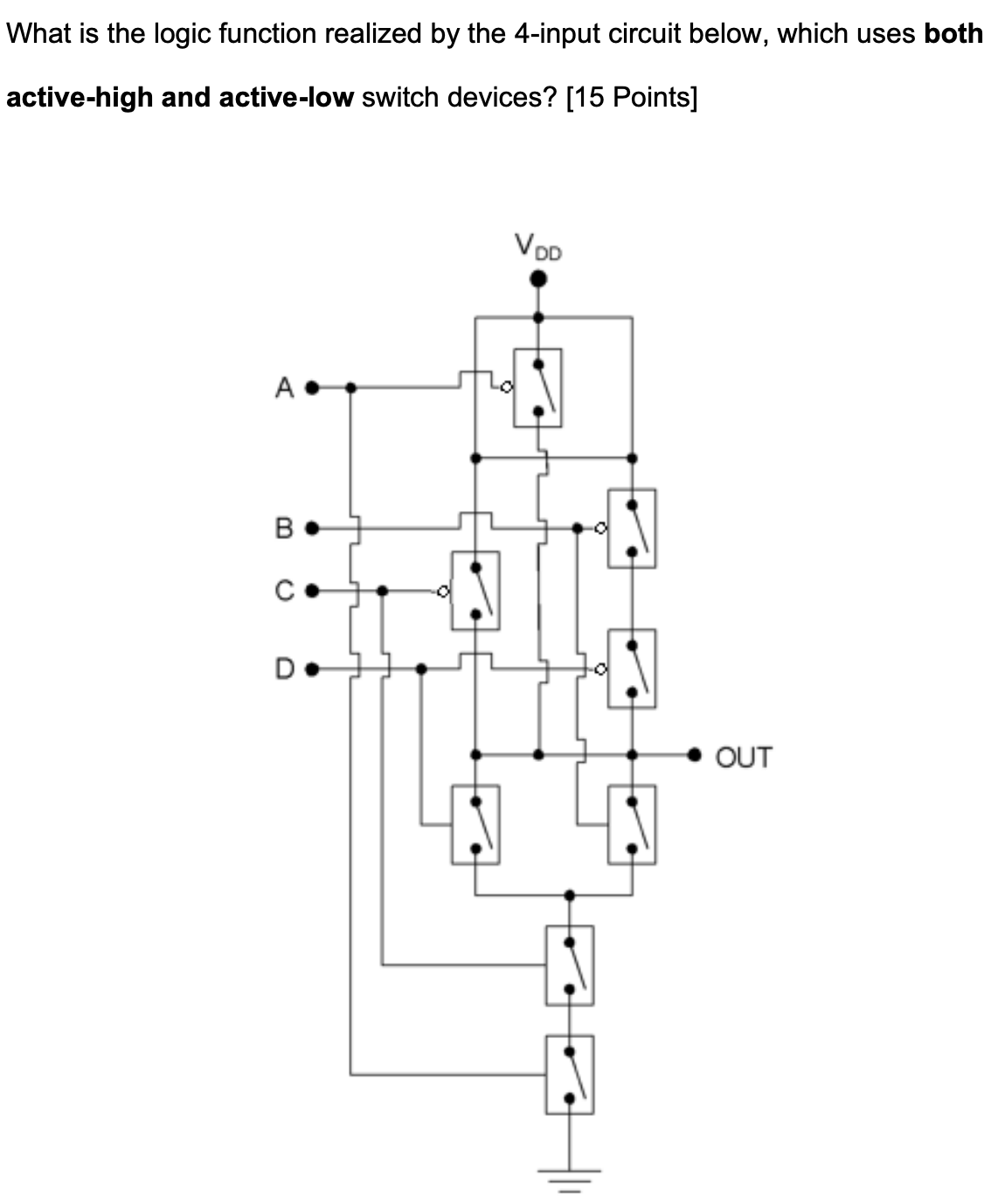 Solved What is the logic function realized by the 4-input | Chegg.com