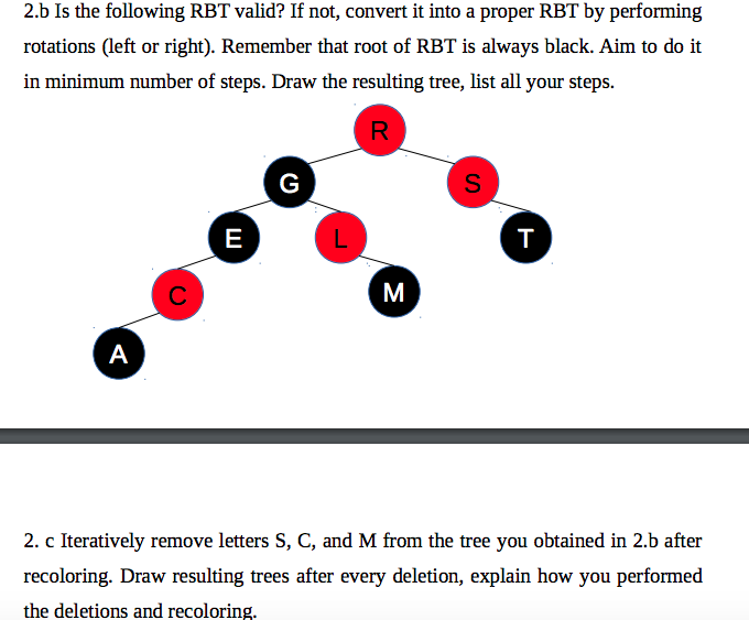 Solved 2.b Is the following RBT valid? If not, convert it | Chegg.com