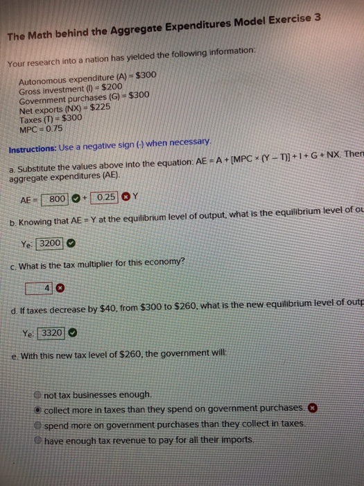 Solved The Math behind the Aggregate Expenditures Model | Chegg.com