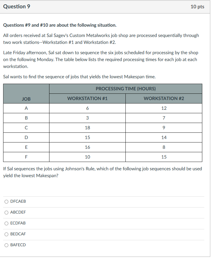Solved Questions \#9 and \#10 are about the following | Chegg.com
