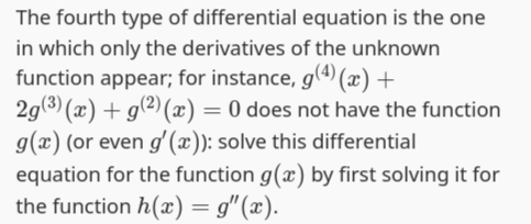 Solved The fourth type of differential equation is the onein | Chegg.com