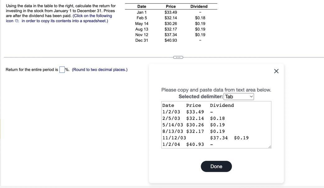 Solved Using the data in the table to the right, calculate | Chegg.com