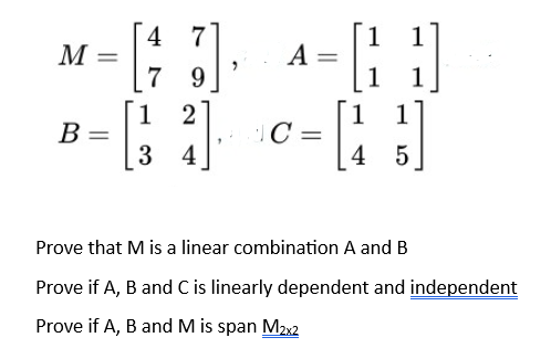 Solved \\[ \\begin{array}{l} M=\\left[\\begin{array}{ll} 4 & | Chegg.com