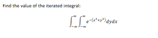 Solved Find the value of the iterated | Chegg.com