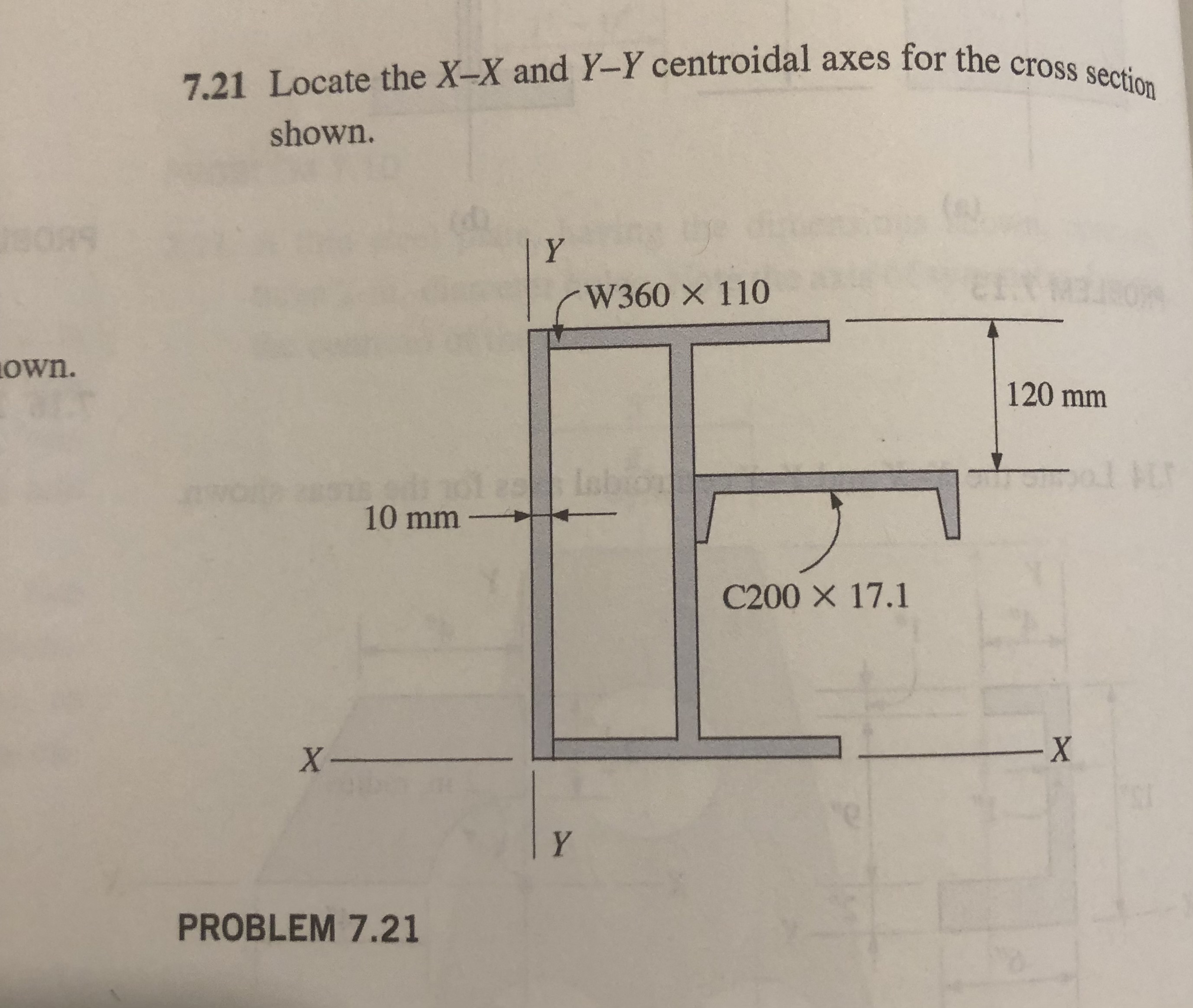 Solved Locate the x-x ﻿and Y-Y ﻿centroidal axes for the | Chegg.com