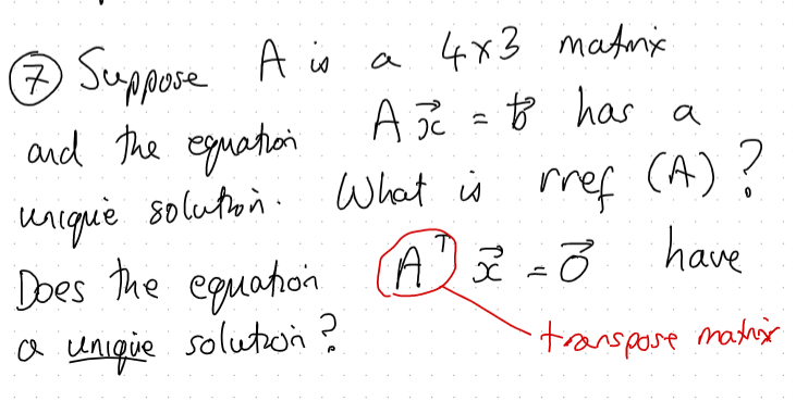 Solved and the equation 3 ② Suppose A is a 4x3 matrix Arc = | Chegg.com
