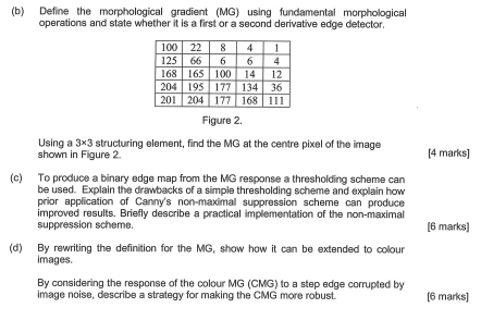 Solved b) Define the morphological gradient (MG) using | Chegg.com