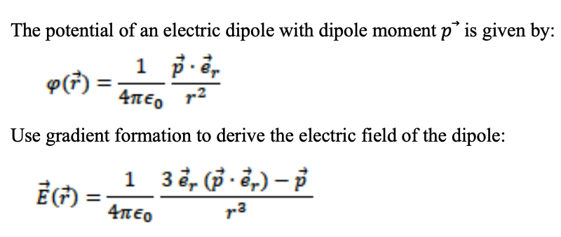 Solved The potential of an electric dipole with dipole | Chegg.com
