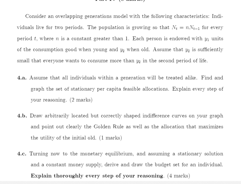 Consider an overlapping generations model with the | Chegg.com