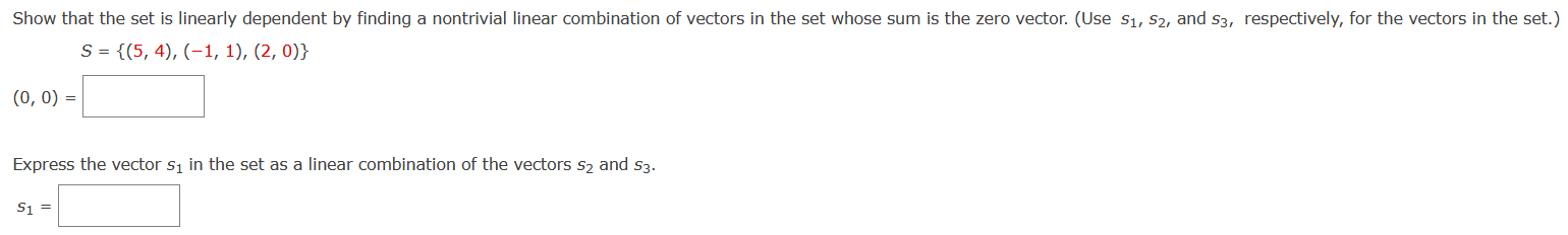 Solved Show that the set is linearly dependent by finding a | Chegg.com