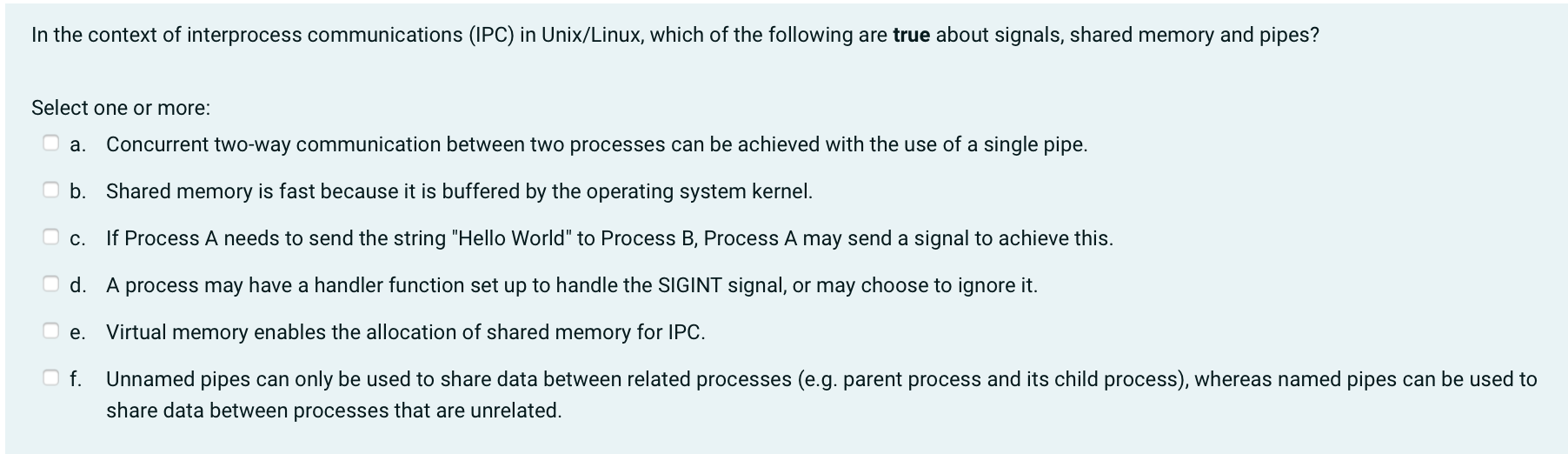 Solved In the context of interprocess communications (IPC) | Chegg.com
