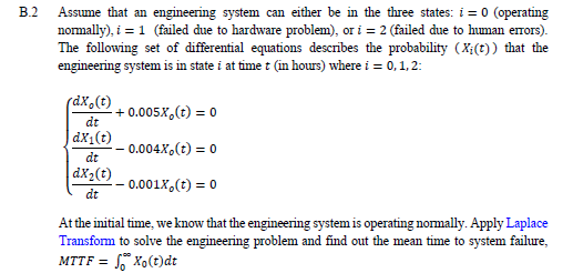 Solved 2 Assume that an engineering system can either be in | Chegg.com