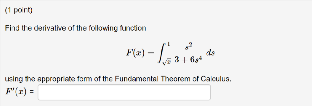 Solved Find the derivative of the following function | Chegg.com