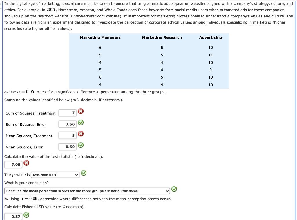 Solved Test whether there is a significant difference | Chegg.com
