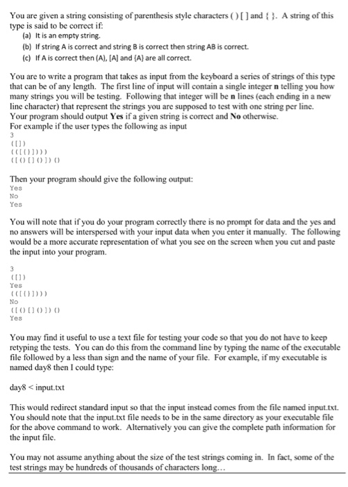 Solved You are given a string consisting of parenthesis | Chegg.com
