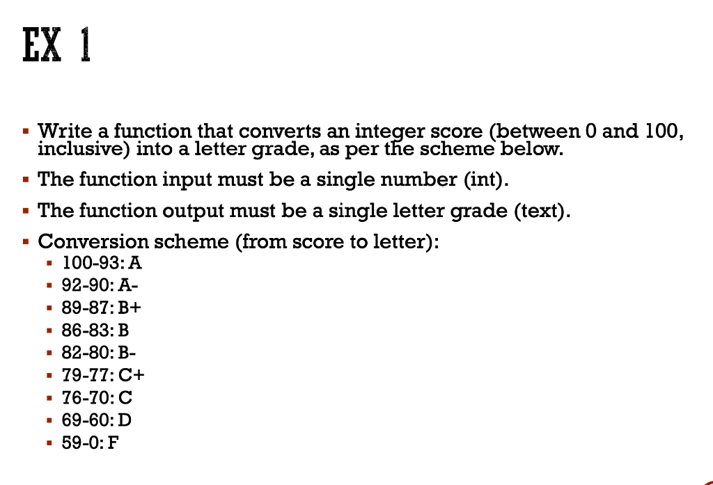 Solved - Write a function that converts an integer score | Chegg.com