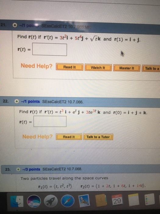 Solved Find R T If R T 3t 2 I 5t 4 J Squareroot Tk