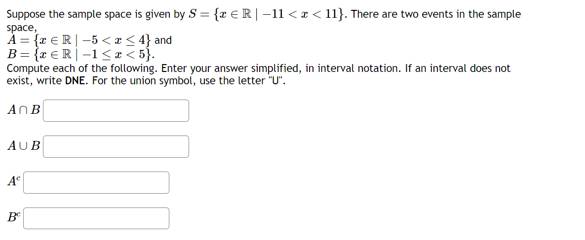 Solved Suppose the sample space is given by S={x∈R∣−11 | Chegg.com