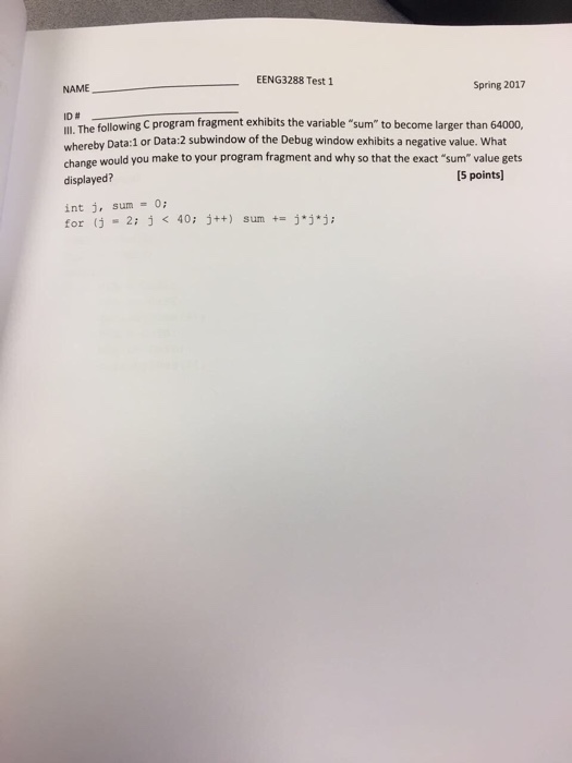 Solved The Following C Program Fragment Exhibits The 0400