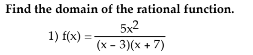 Solved Find The Domain Of The Rational Function 5x2 1 F X