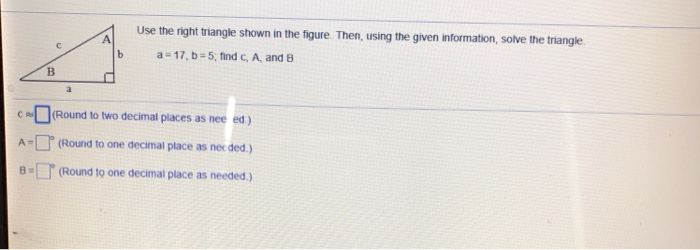 Solved Use the right triangle shown in the figure Then, | Chegg.com