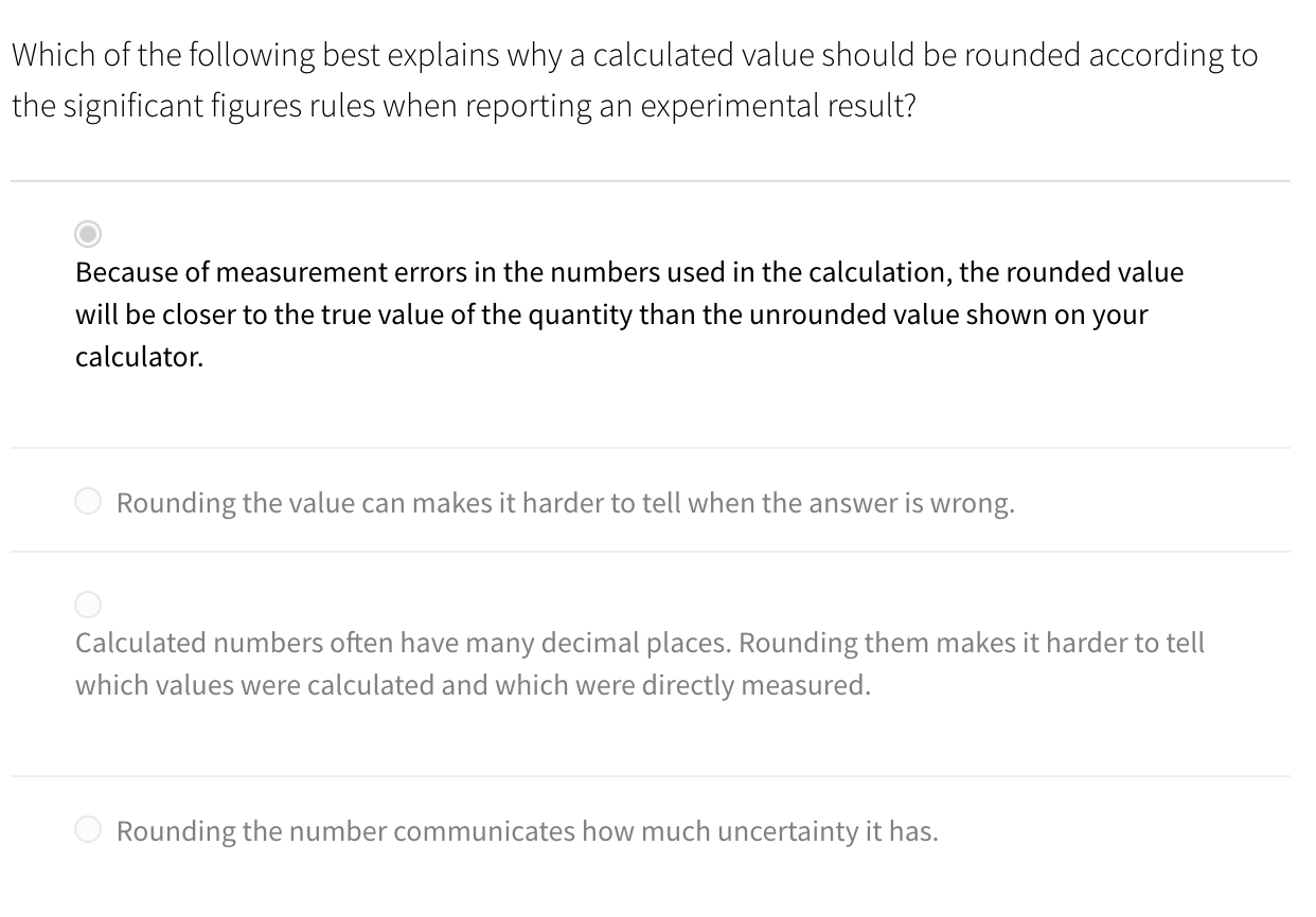 Solved Which of the following best explains why a calculated | Chegg.com