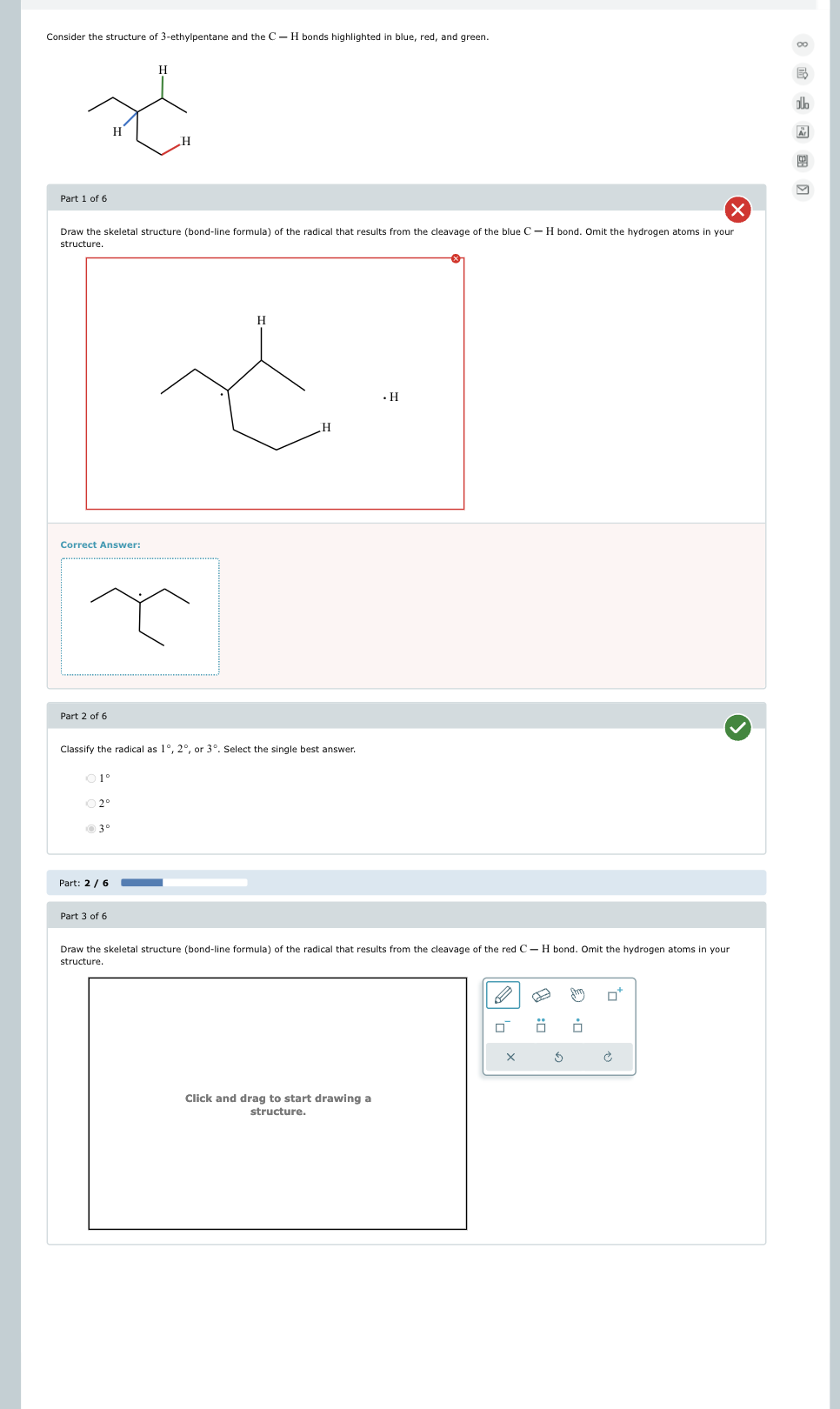 Solved Consider the structure of 3-ethylpentane and the C-H | Chegg.com