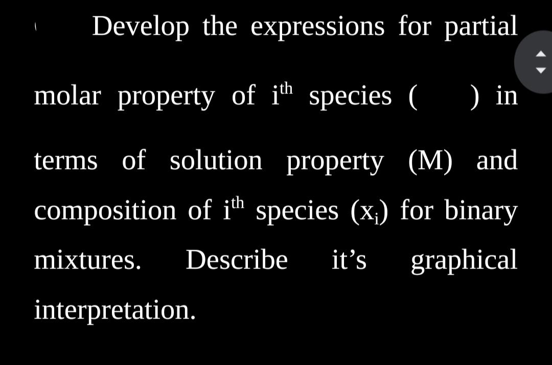 Solved Develop the expressions for partial molar property of | Chegg.com