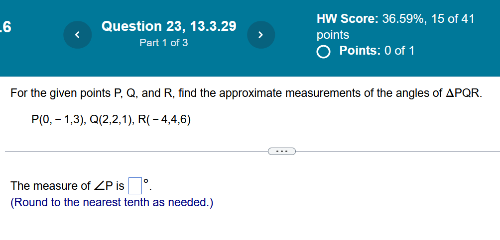 Solved For the given points P,Q, and R, find the approximate | Chegg.com