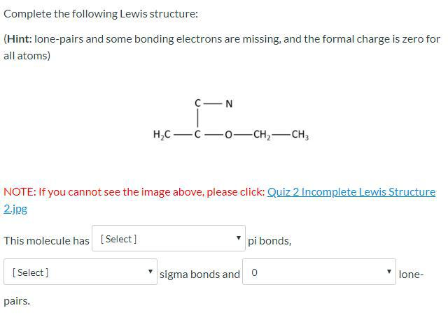 Solved Complete the following Lewis structure: (Hint: | Chegg.com