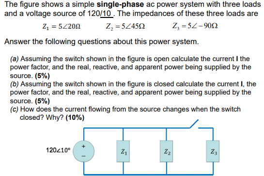 Solved The figure shows a simple single-phase ac power | Chegg.com