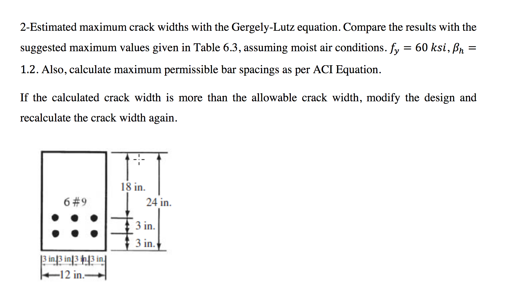 2-Estimated maximum crack widths with the | Chegg.com