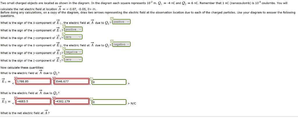 Solved Two small charged objects are located as shown in the | Chegg.com