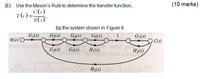 Solved ic) Use the Mason's Rule to determine the transfer | Chegg.com