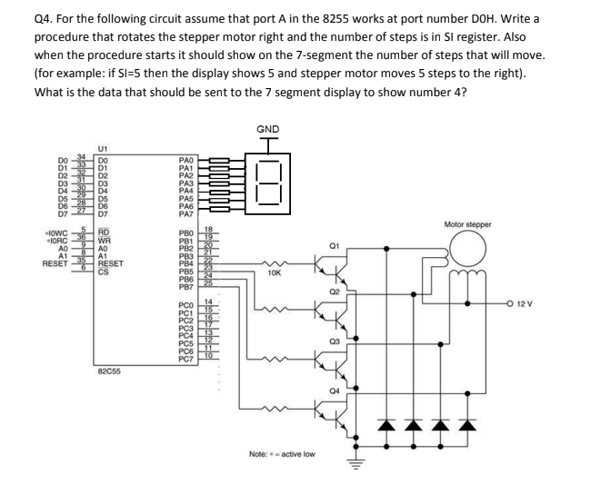 Solved Q4. For the following circuit assume that port A in | Chegg.com