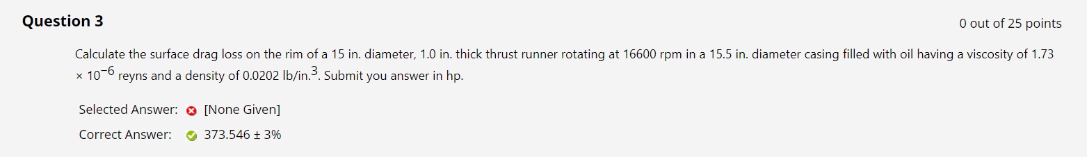 Solved Question 3Calculate the surface drag loss on ﻿the rim | Chegg.com