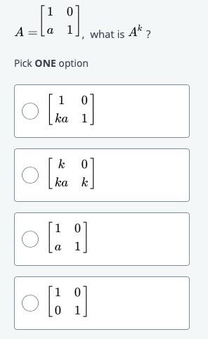 Solved 1 0 4 (4 , * - [] A what is A? Pick ONE option 1 0 ka | Chegg.com