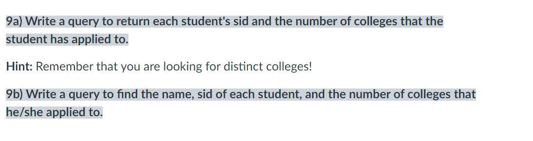 Solved DROP DATABASE IF EXISTS college_application; CREATE | Chegg.com